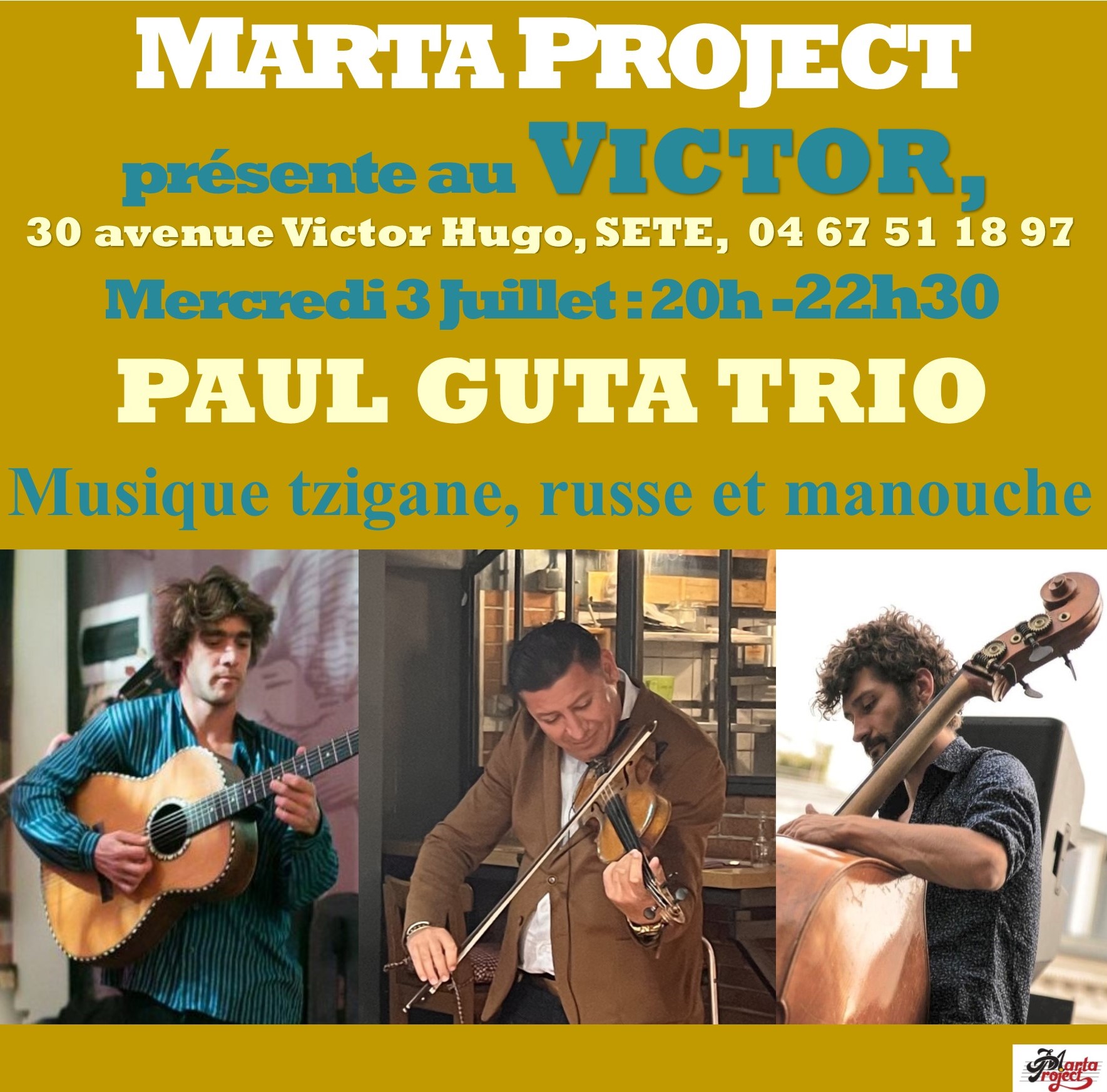 [ANNULÉ] CONCERT MARTA PROJECT : TZIGANE PAUL GUTA | Concert | Music ...